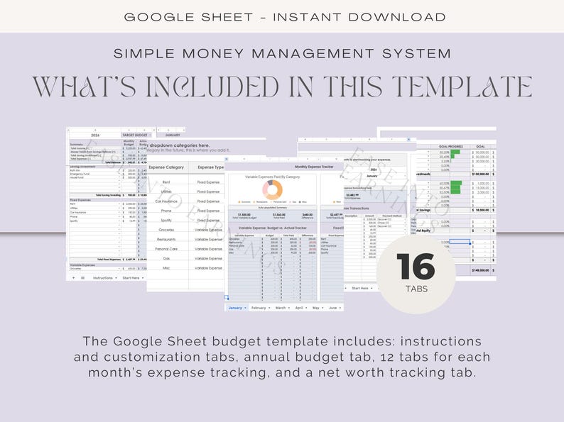 Simple Budget Template | Monthly Expense Tracker, Annual Financial ...