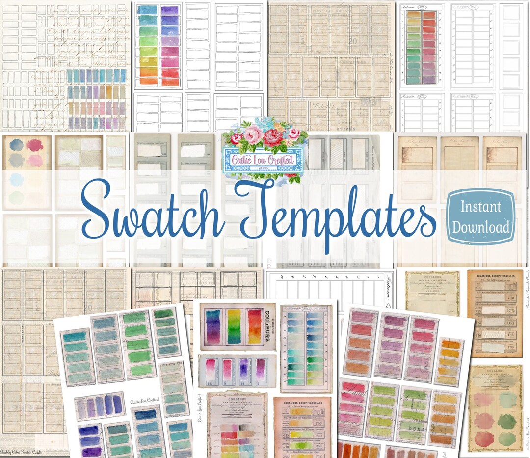 Swatch Template Digital Kit: Color, Fabric, Paint Design (digital ...