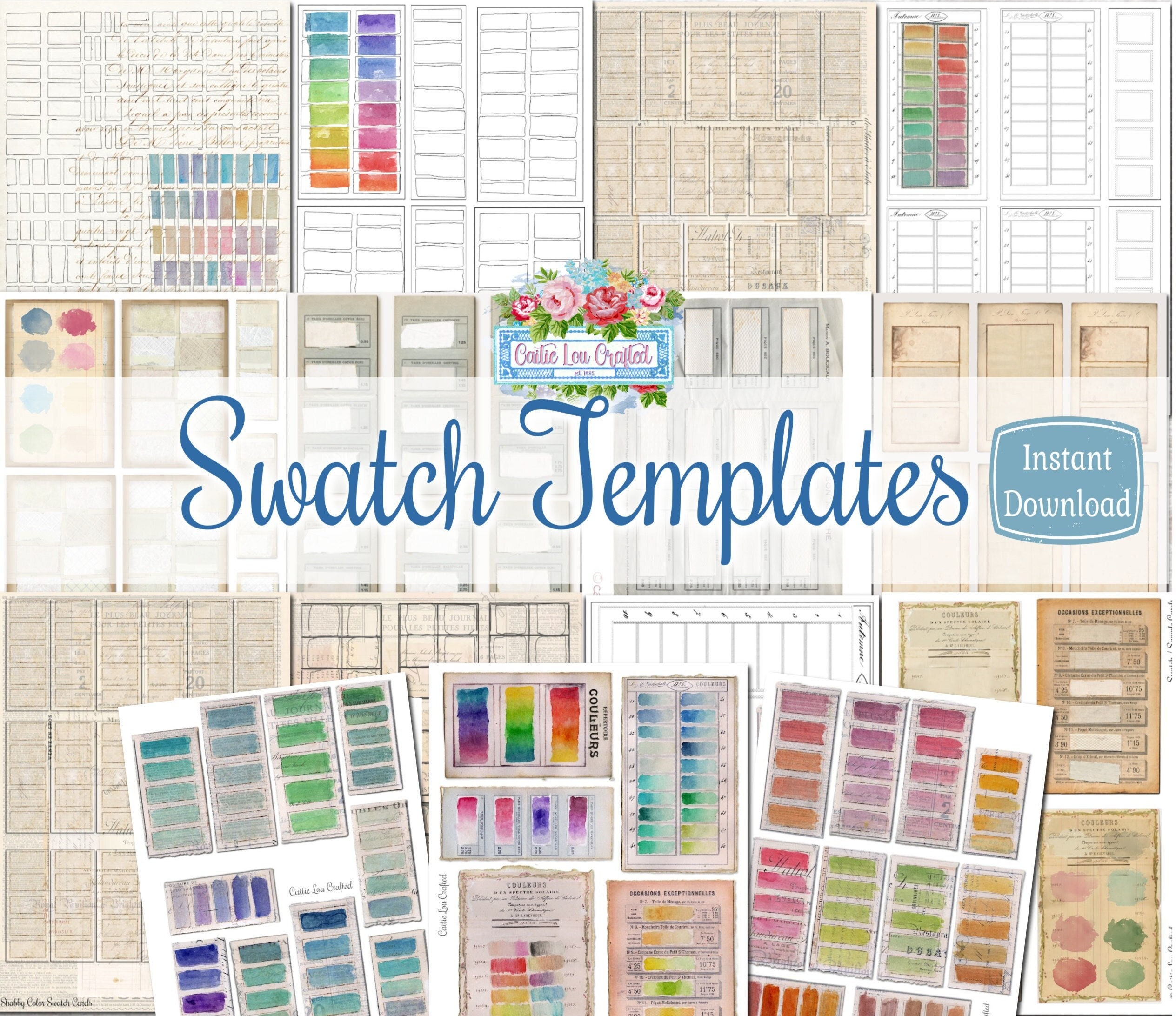 Swatch Template 15 Page Digital Kit instant Download Printable for ...
