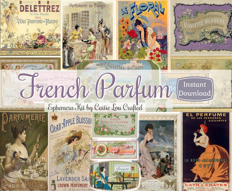 French Perfume Ephemera Kit: Vintage Ads & Labels (digital Download) - Etsy