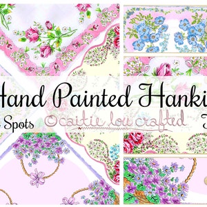 Hand Painted Hankies Set 1. Printable Hanky Designs . Pockets . Tags ...