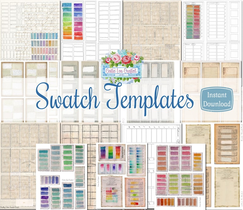 Swatch Template Digital Kit: Color, Fabric, Paint Design (digital ...