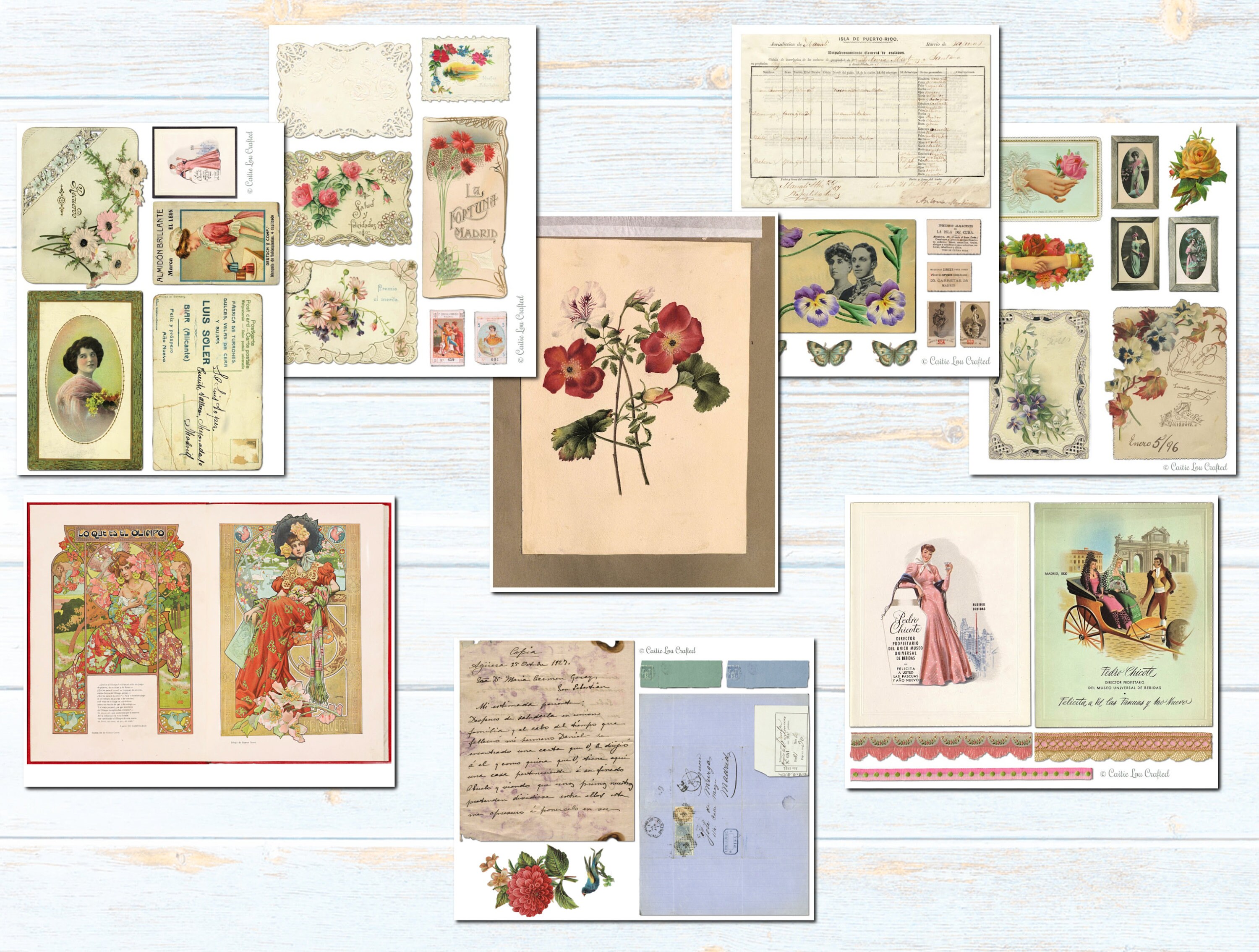 Spanish Ephemera 18 Page Printable Kit instant Download US Letter Size ...