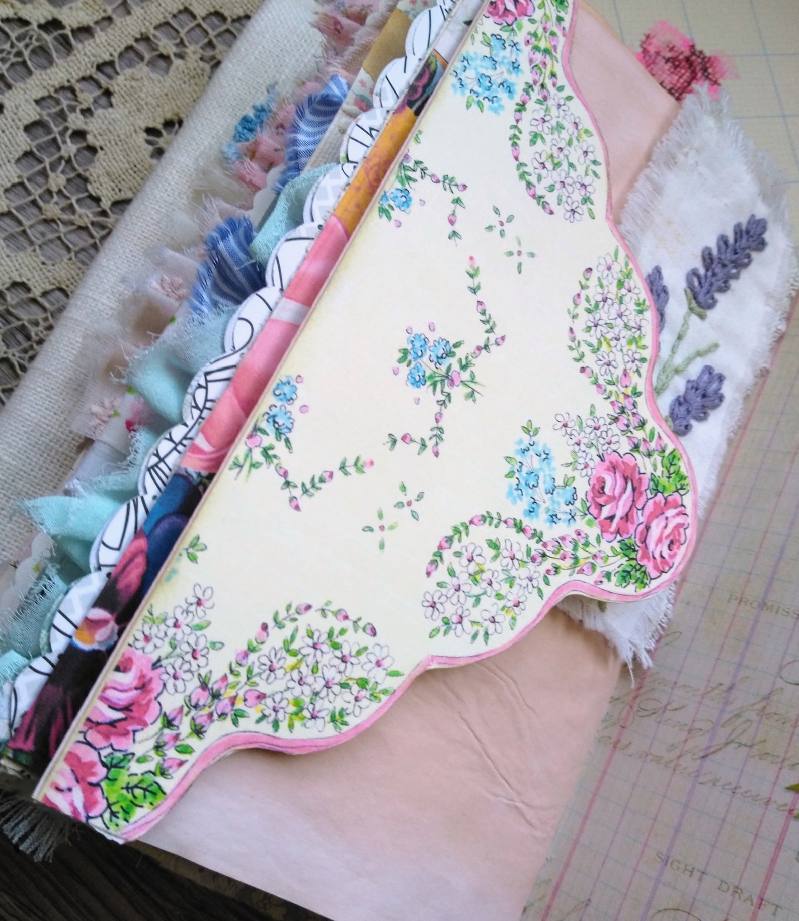 Hand-painted Hankies Set 1: Vintage Linens Ephemera (digital Download ...