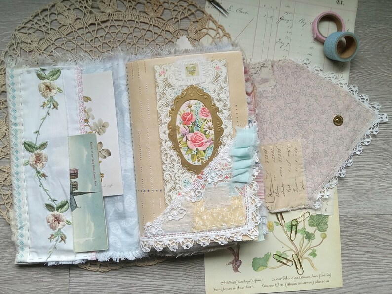 Rosalyn 100% Hand-stitched Handmade Floral Keepsake Journal W/ Vintage ...