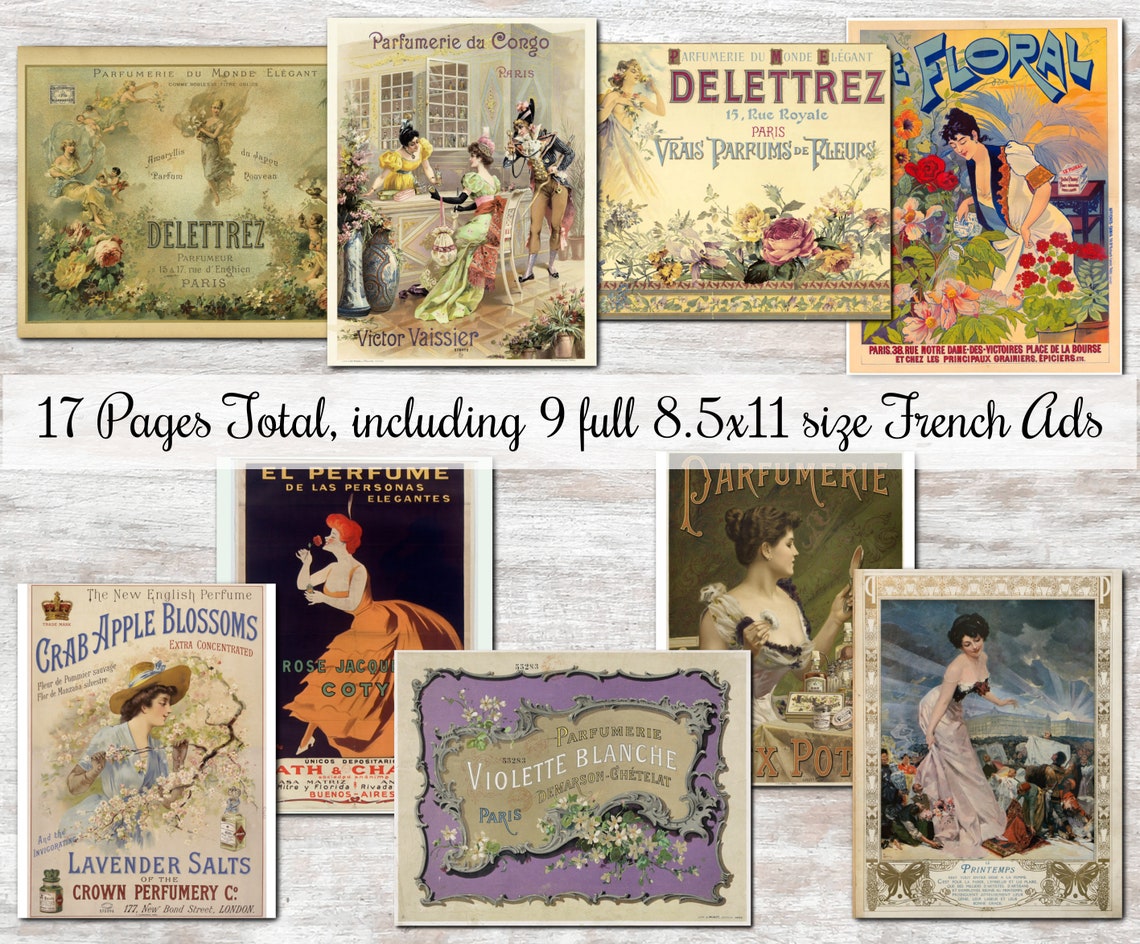 French Perfume Ephemera Kit: Vintage Ads & Labels (digital Download) - Etsy