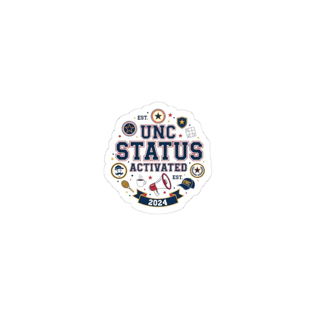 UNC Status Activated Varsity Crest Sticker | Midlife Humor, Vintage ...