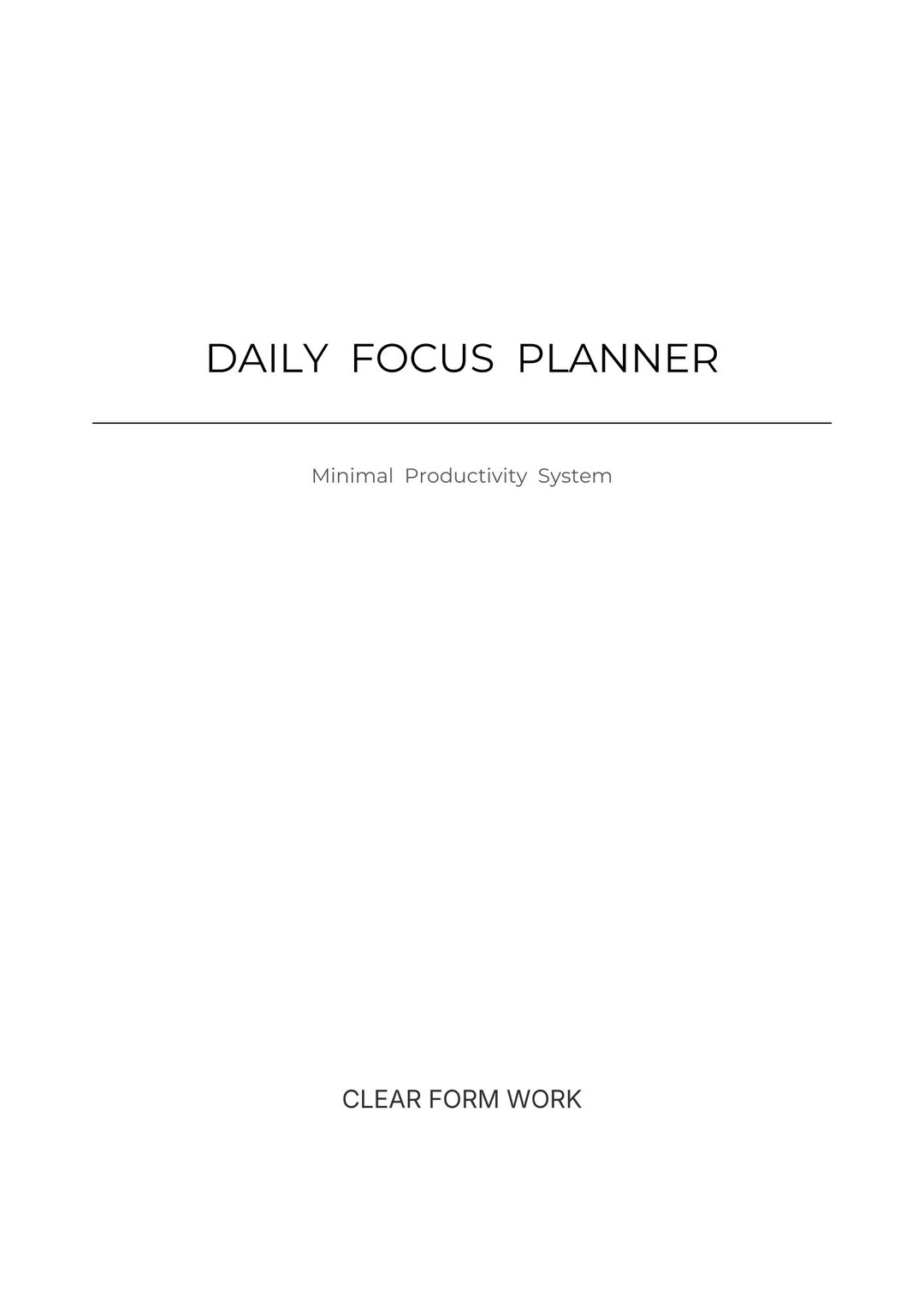 Daily Focus Planner Printable, Minimal Daily Planner, Top 3 Priority ...