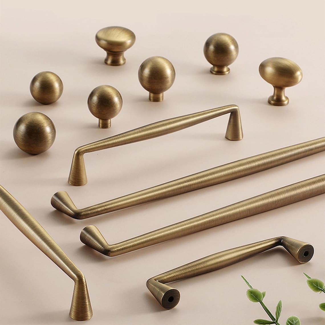 Antique Brass Cabinet Knobs and Pulls Solid Brass Furniture Hardware ...