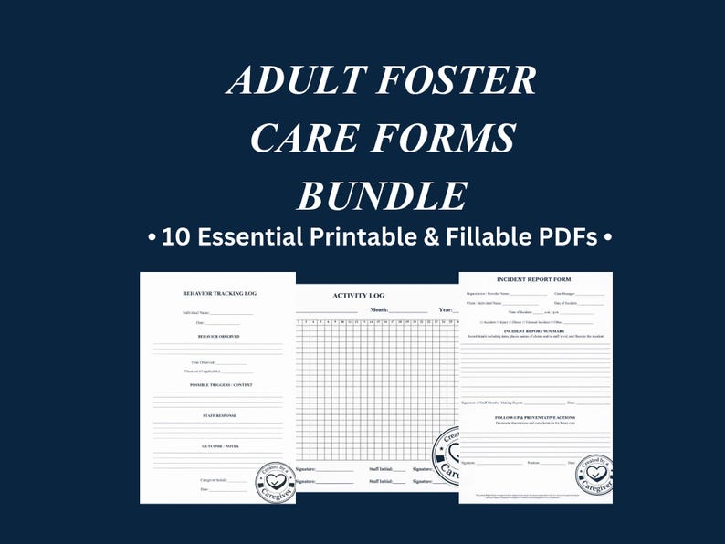 10 Essential Caregiver Forms | Caregiver Documentation Bundle - Etsy