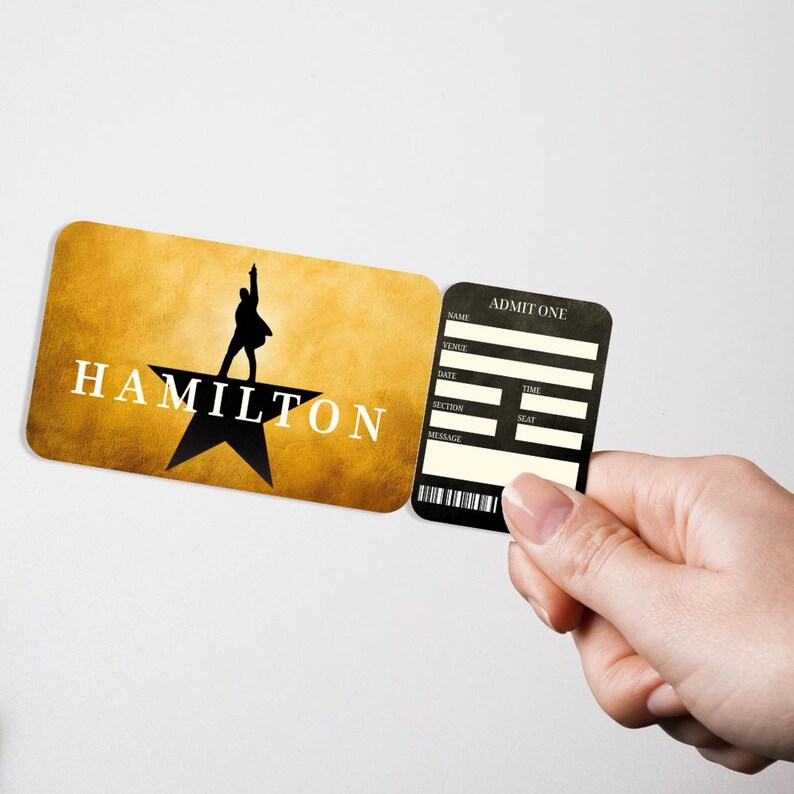 Editable Hamilton Broadway Ticket Template, Surprise Gift (canva PDF ...