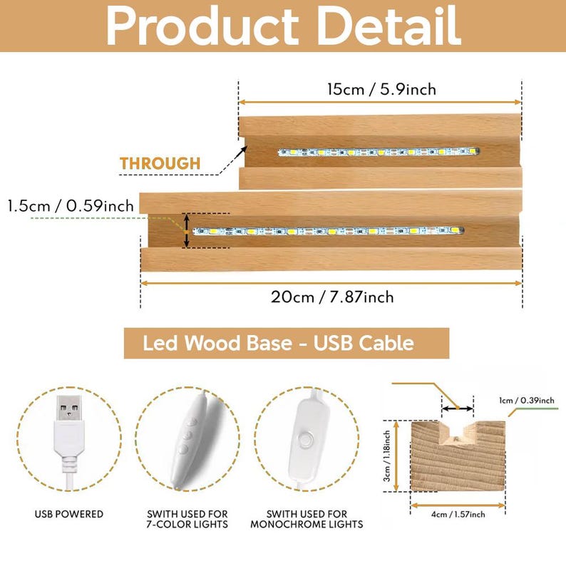 Personalized Fingerprint Acrylic Night Light, Custom Touch LED Lamp ...