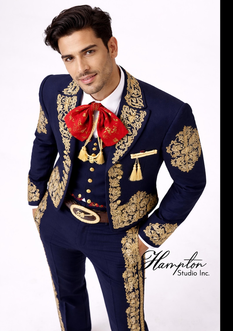 Royal Blue Charro Suit for Men, Mexican Mariachi Suit, Embroidered ...