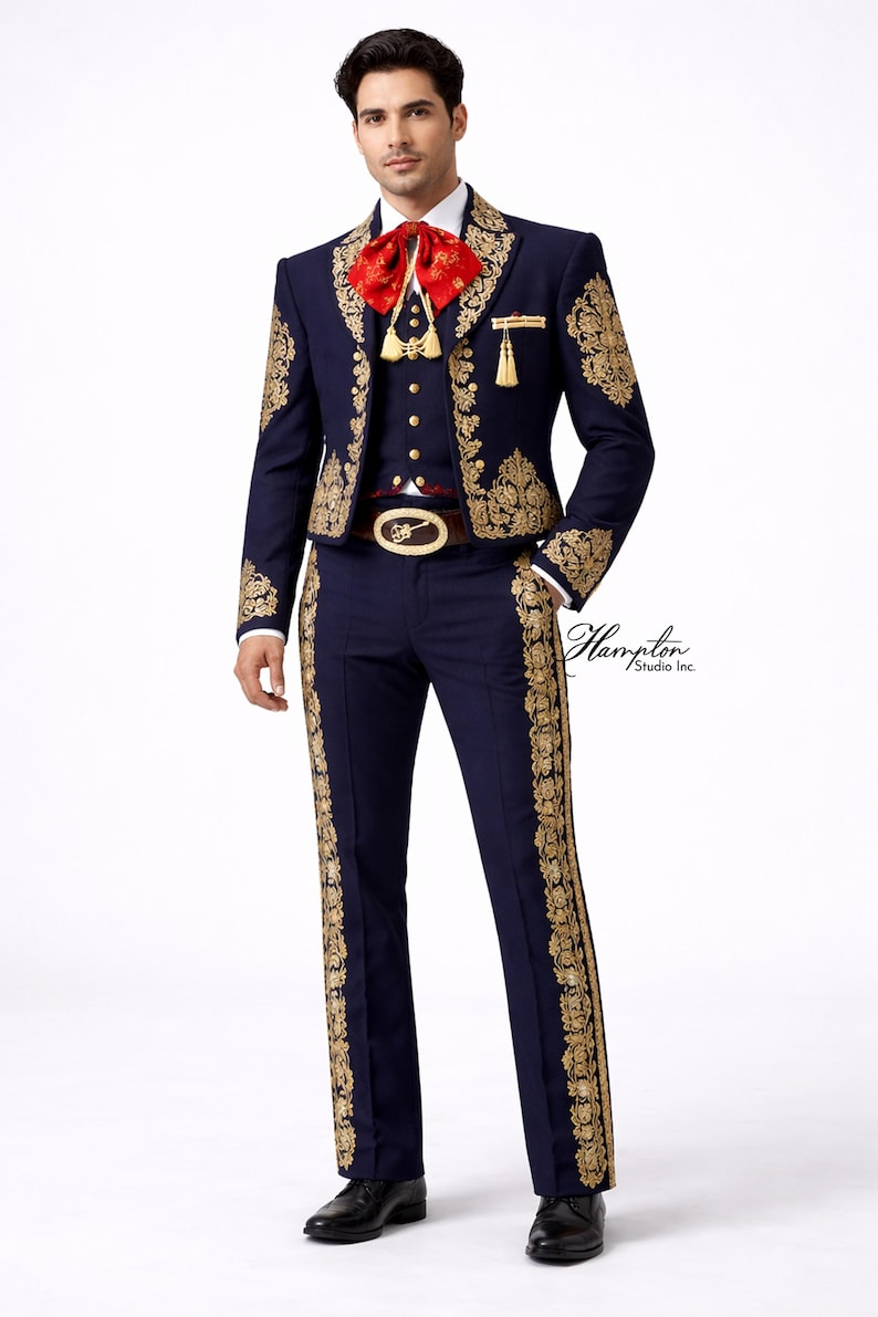 Royal Blue Charro Suit for Men, Mexican Mariachi Suit, Embroidered ...