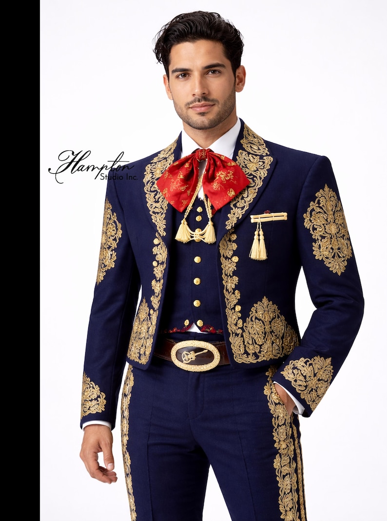 Royal Blue Charro Suit for Men, Mexican Mariachi Suit, Embroidered ...