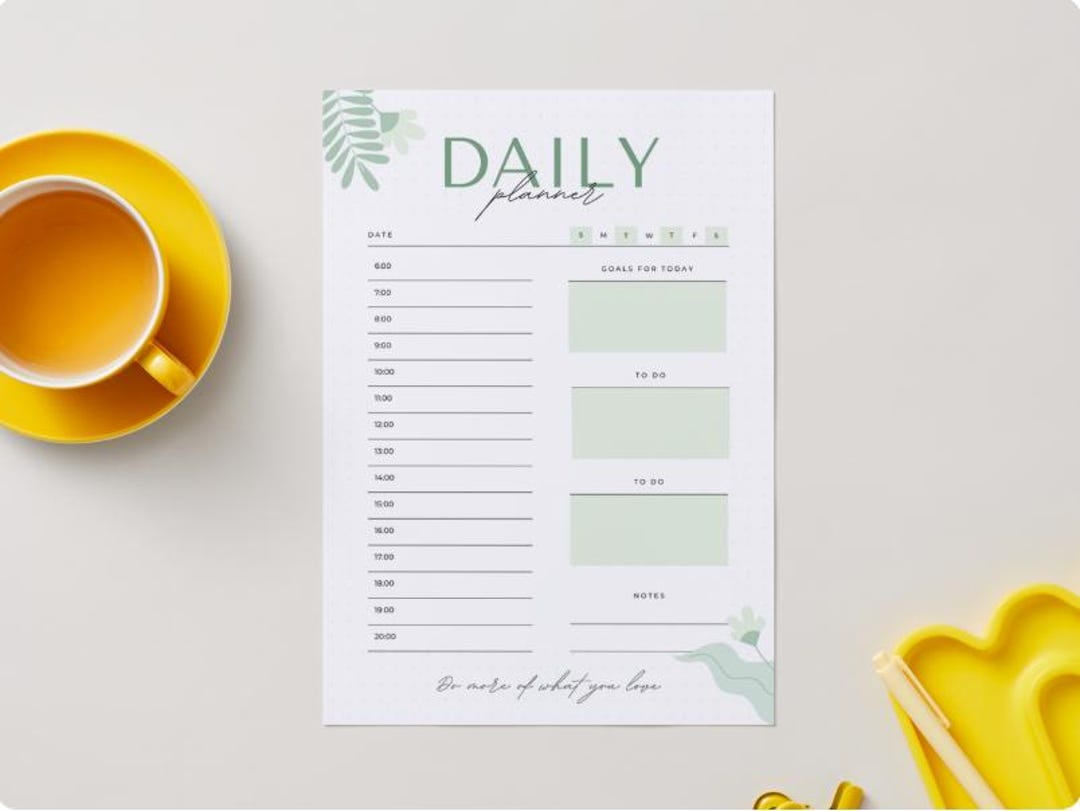 Botanic Daily Planner - Modern - Botanic Style - A4 PDF - Etsy