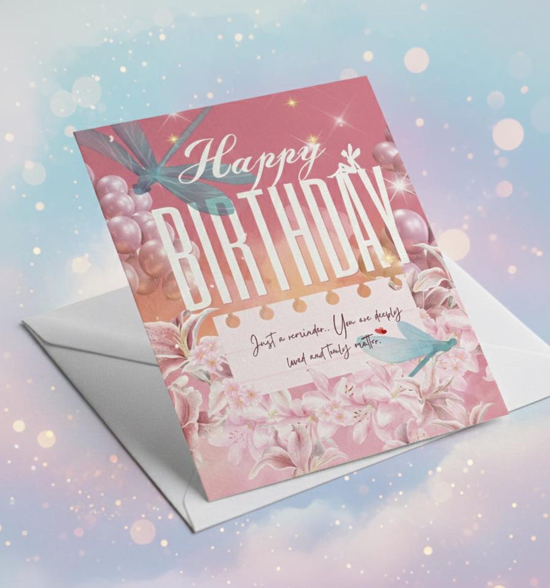 Happy Birthday Card Printable & Digital | Birthday Notecard | Instant ...