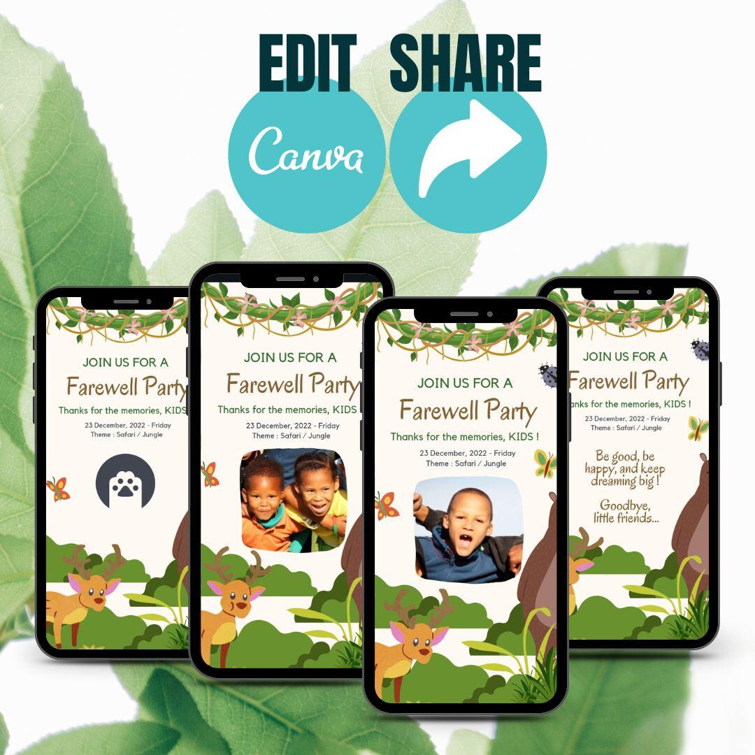 Editable Animated Kids Farewell Video Template – Canva, Digital ...