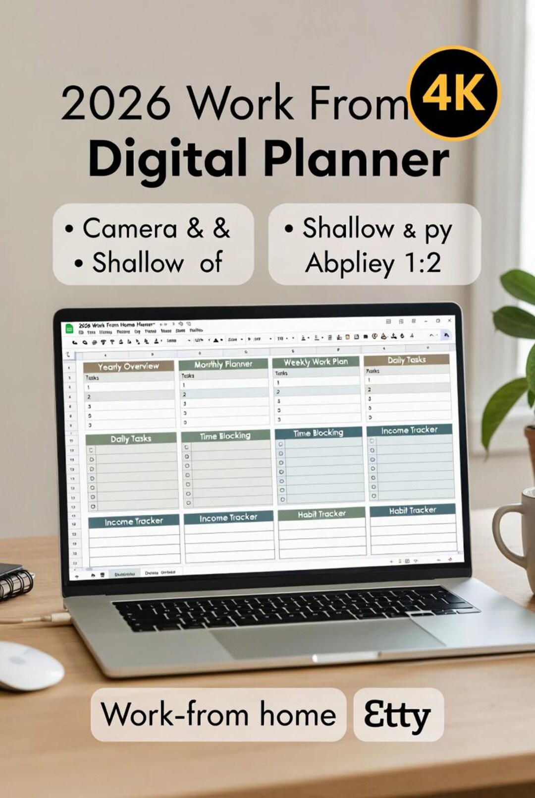 2026 Work From Home Daily Planner | Daily Task Planner, Personal ...