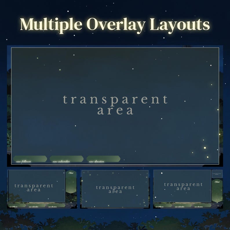 Bundle Stream Package - Gentle Night | Cozy Stream Overlay | Anime ...