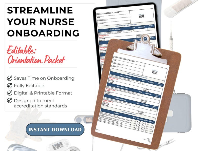 Nurse Orientation Packet | Editable Digital Onboarding Template ...