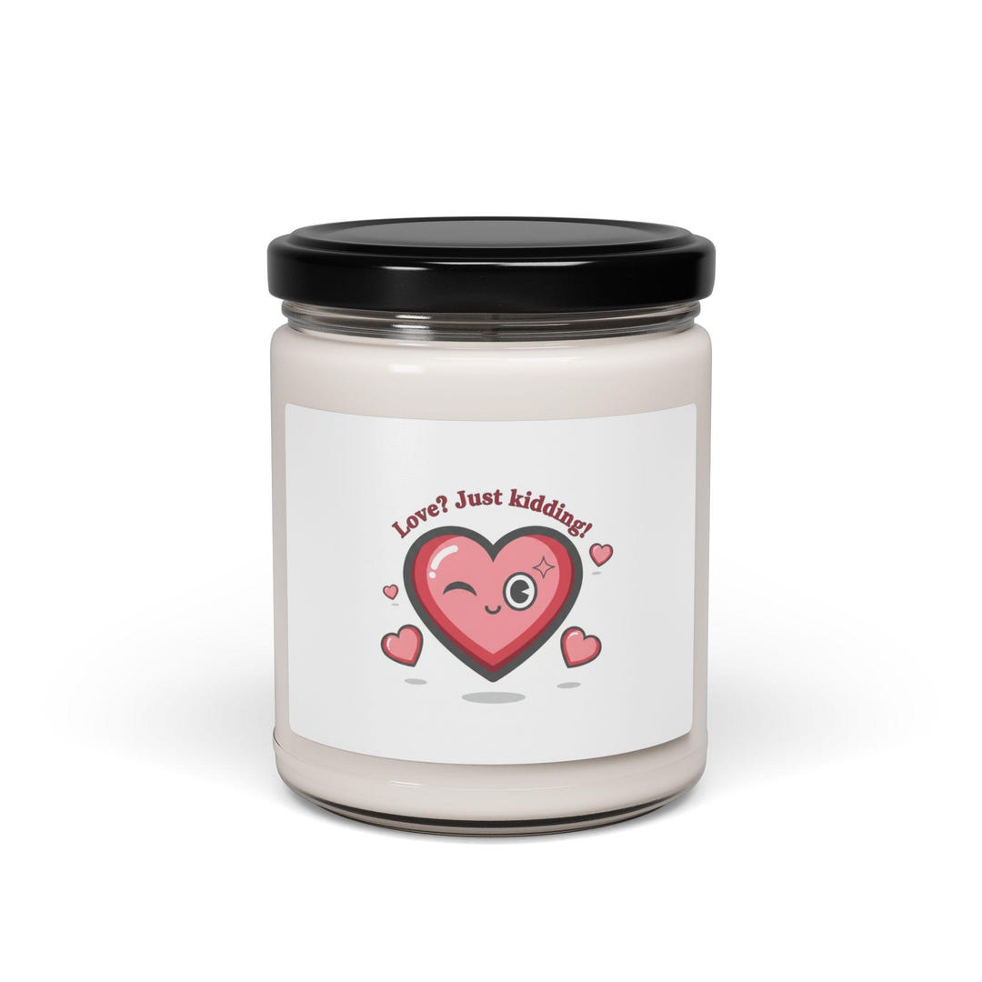 Snarky Winking Heart Soy Candle | Anti Valentine's Day Gift - Etsy