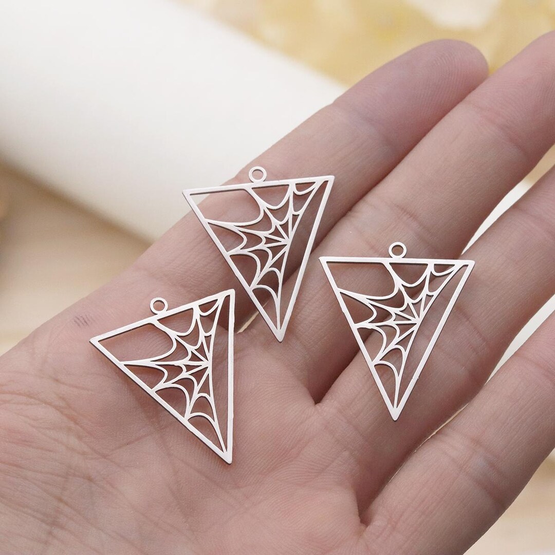 Triple Spider Web Charms DIY Craft Earrings Necklace Women Halloween ...