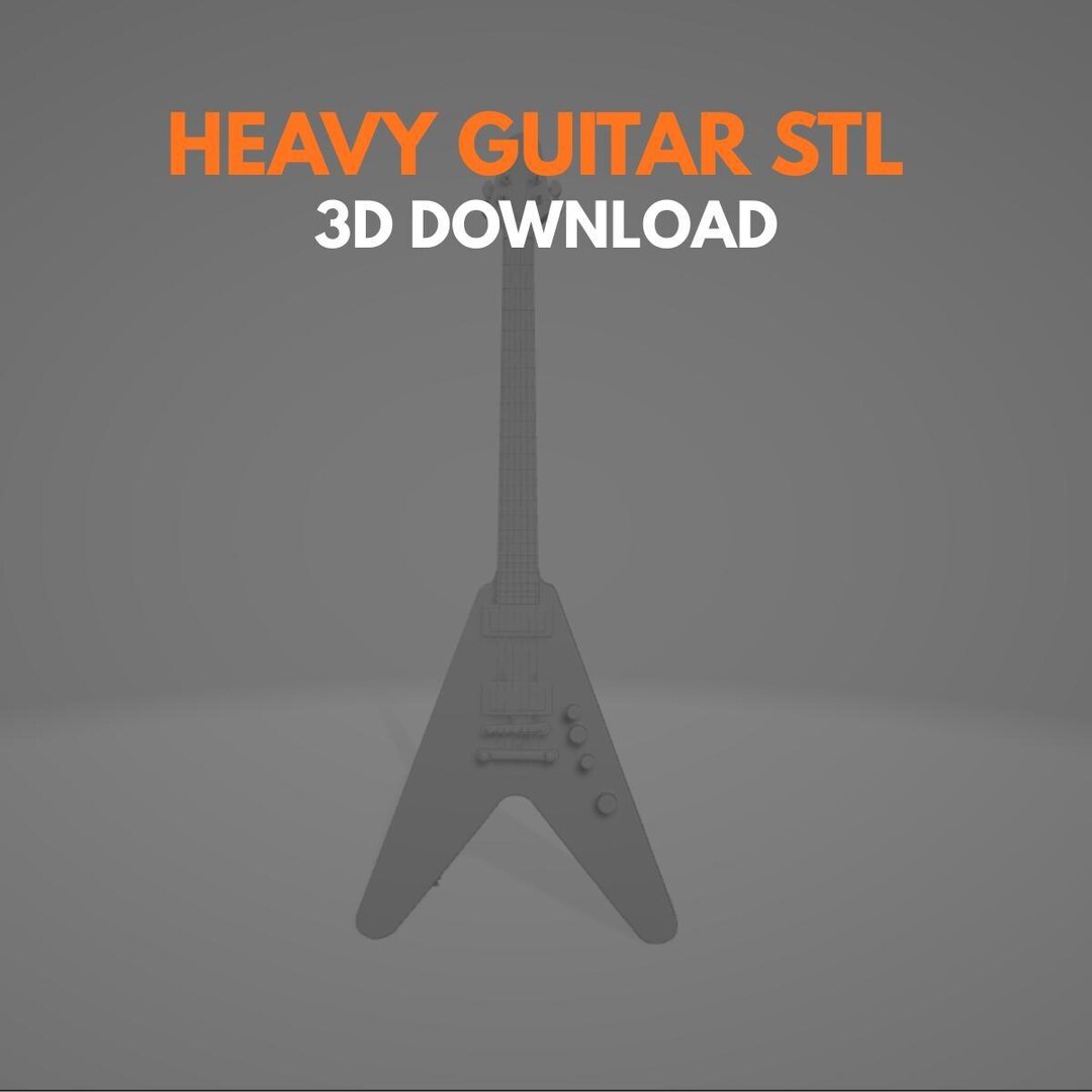 Heavy Electric Guitar STL | 3D Print Model for Makers | Decor & Display ...