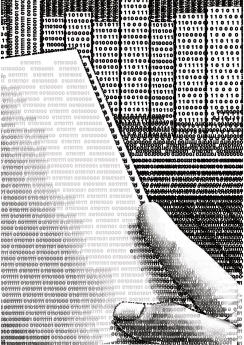 The Library - Poster - Completely Drawn With Binary Code - A3 (29.7 X ...