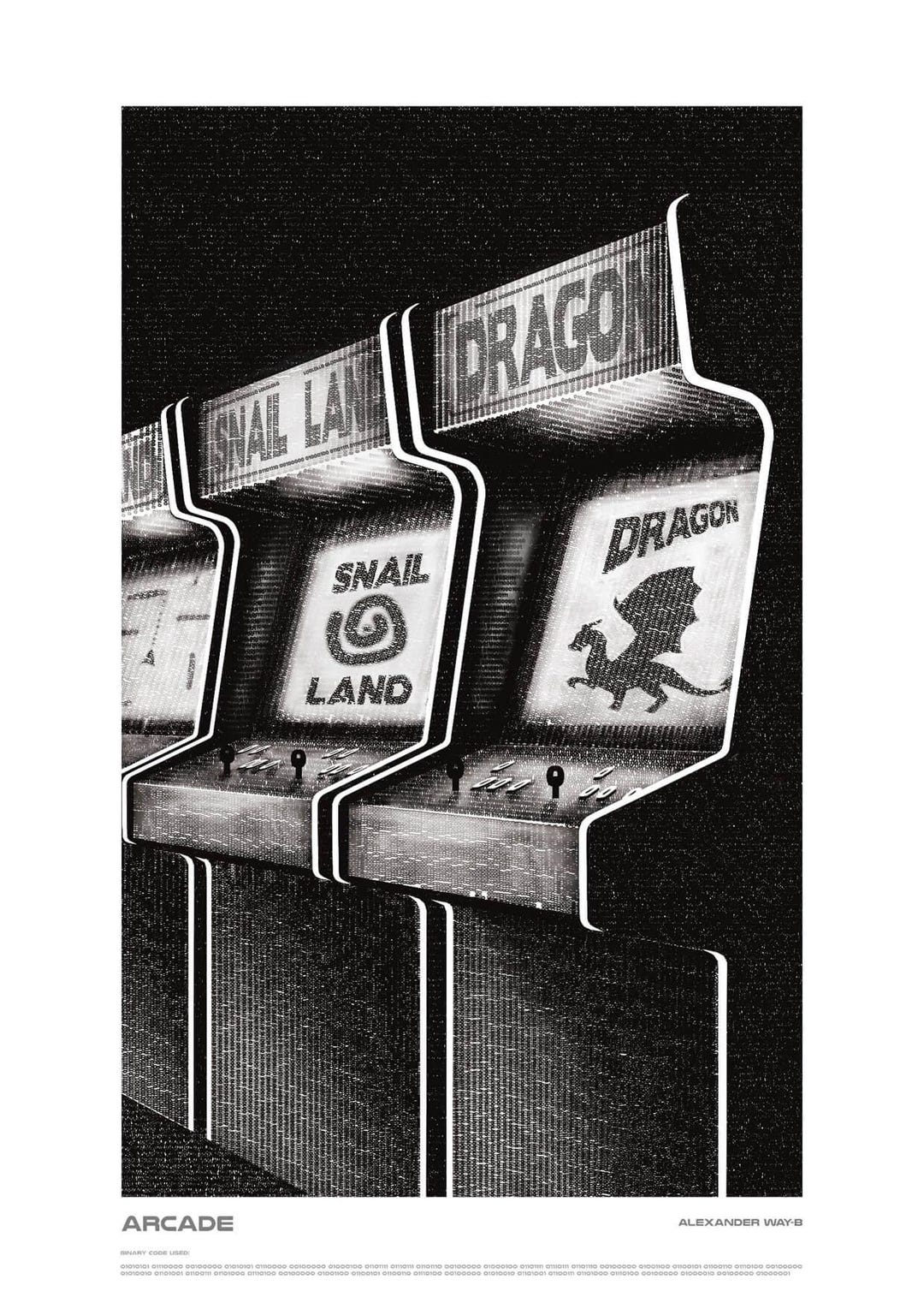 Arcade - Poster - Completely Drawn With Binary Code - A3 (29.7 X 42 Cm ...
