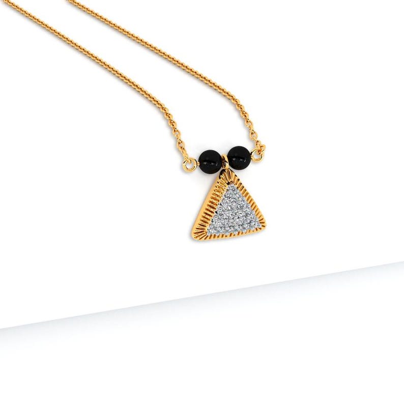 Diamond Mangalsutra | Infinity Drop Pendant, CZ Stones, Gold Plated ...