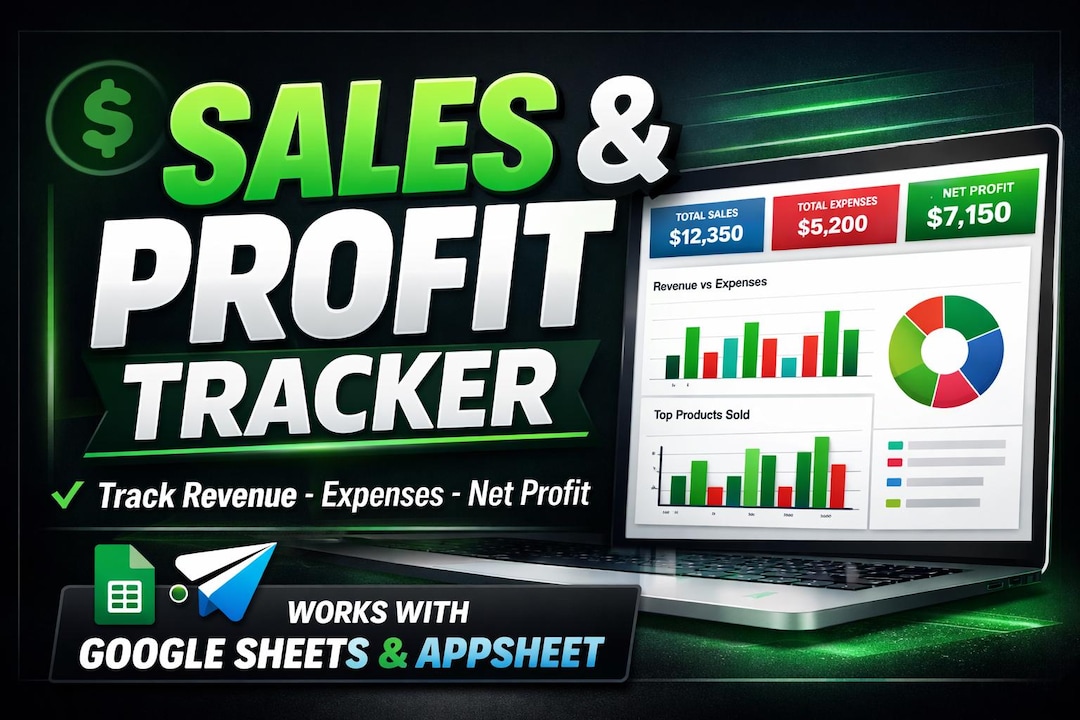 Sales and Profit Tracker With Appsheet – Track Revenue, Costs & Net ...