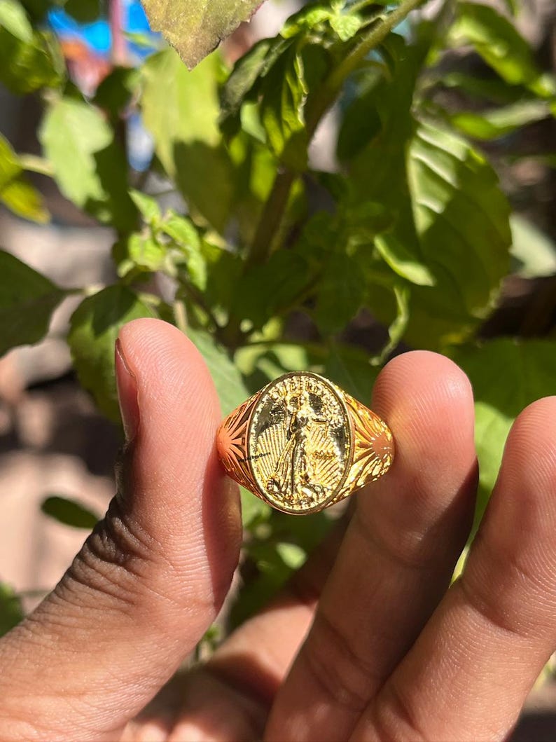 American Liberty Eagle Coin Walking Liberty Signet Vintage Ring: 14K ...