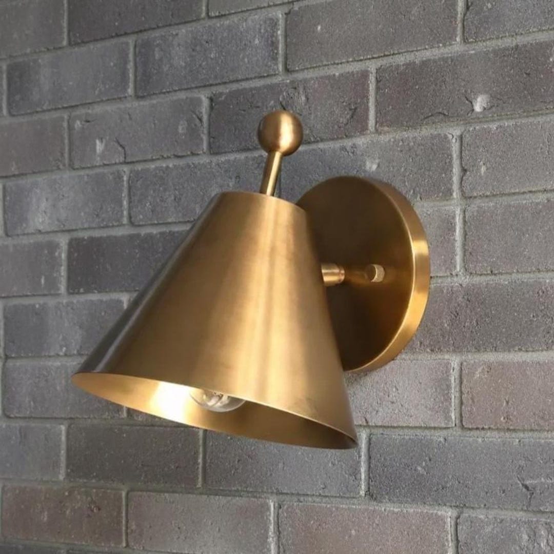 Handmade Brass Pivot Sconce: Mid-century Style Wall Lamp - Etsy
