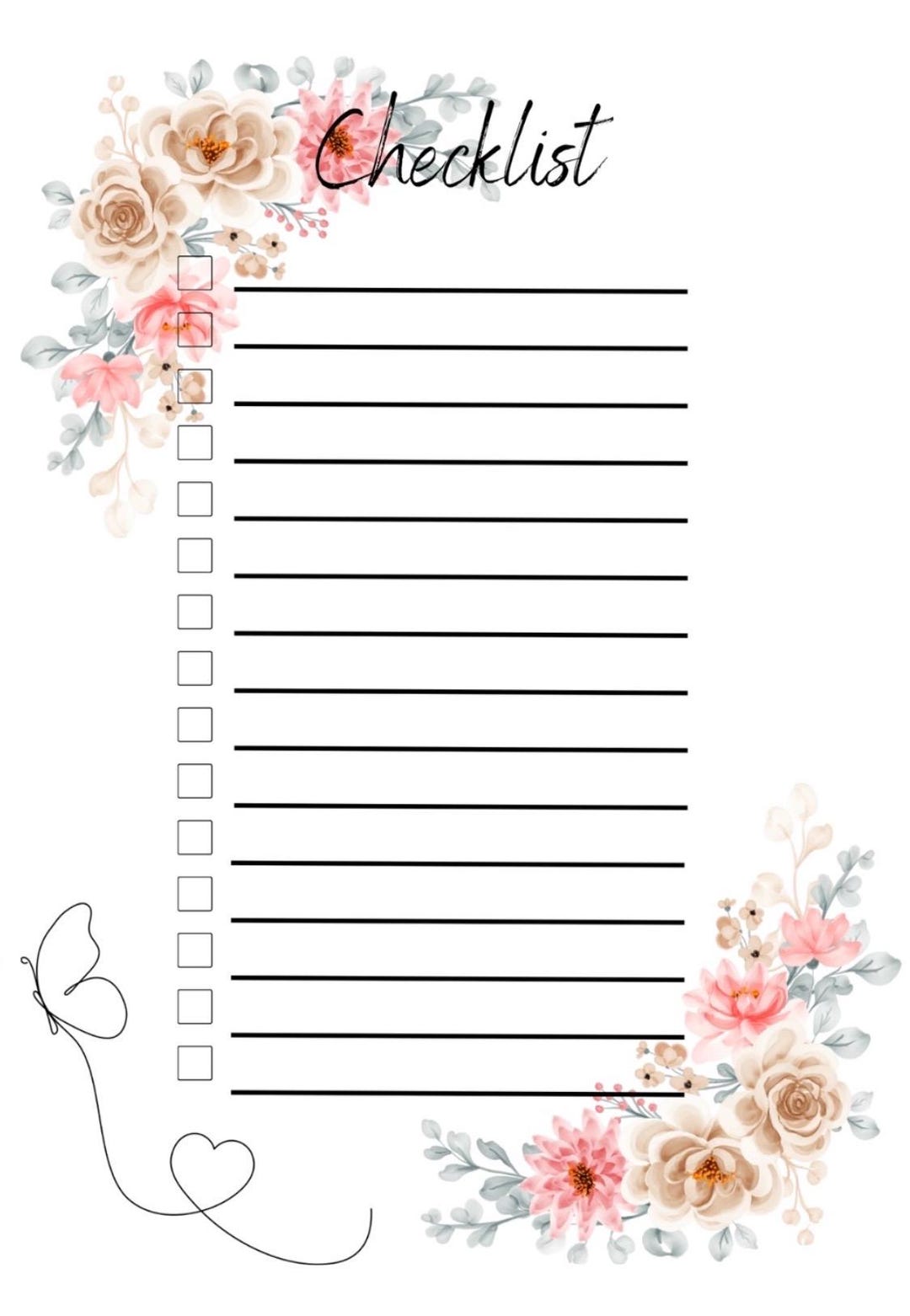 White With Flowers Magnetic Checklist for Fridge - Etsy