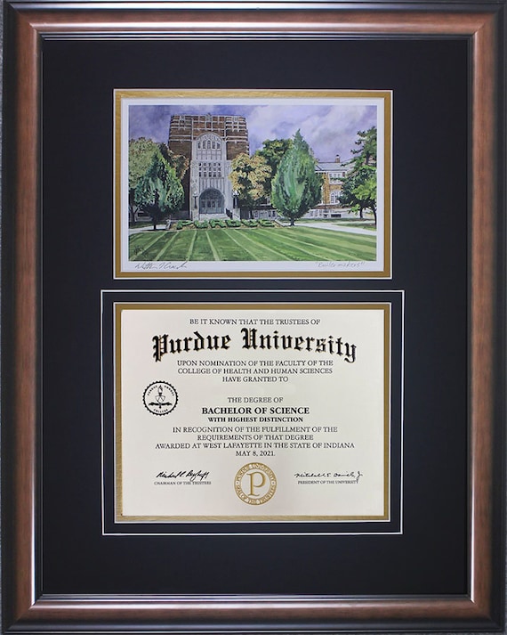 Purdue University Diploma Frame - Etsy