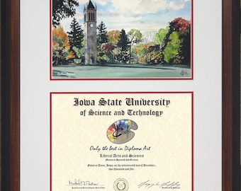 Iowa State University Diploma Frame Document Size: 11w X 8.5h - Etsy