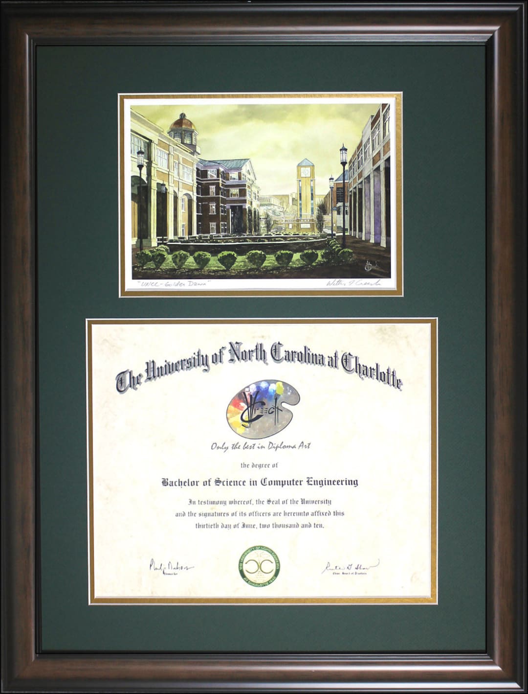 University of North Carolina at Charlotte Diploma Frame (UNCC Golden ...