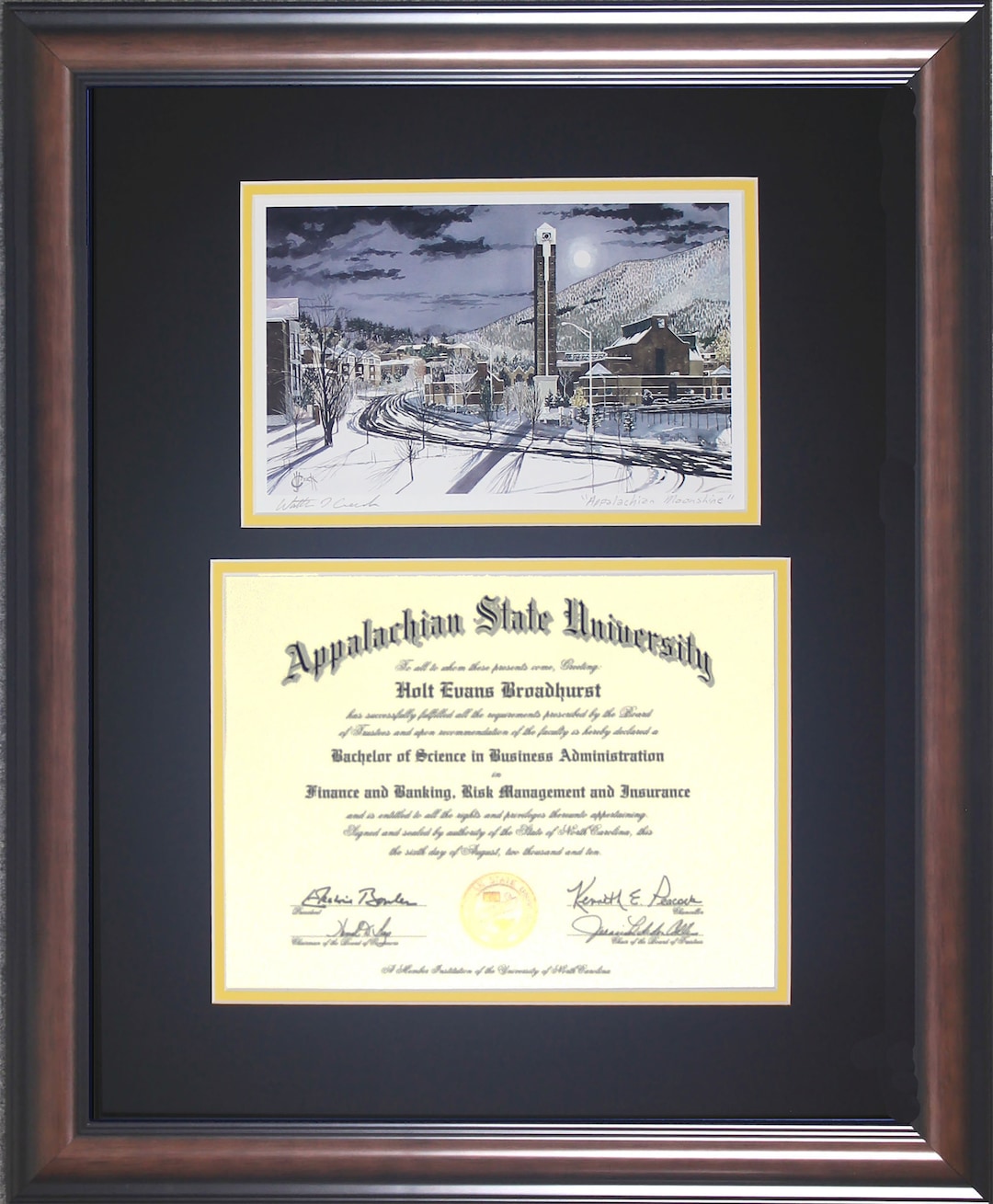 App State Diploma Frame (appalachian Moonshine) - Etsy