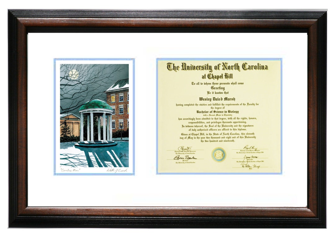 University of North Carolina Diploma Frame - Etsy