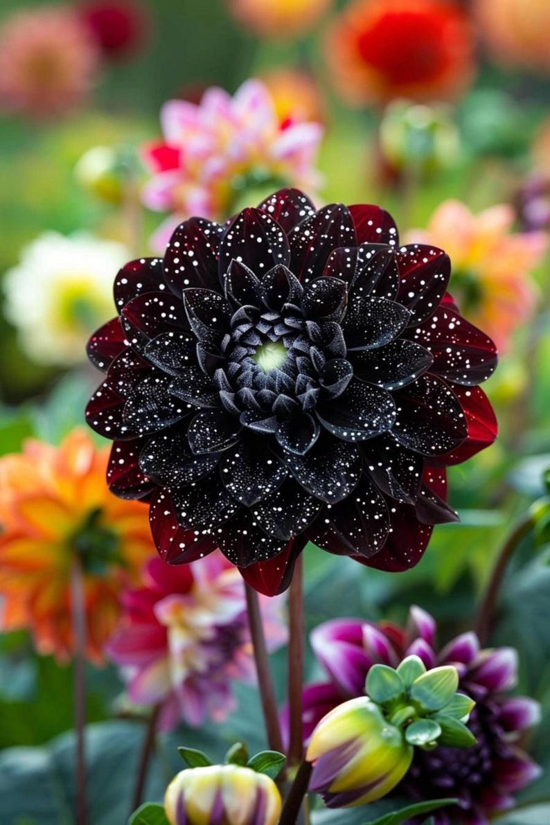 100PCS Red & Black Dahlia Pompon Seeds – Heirloom Flowers - Etsy