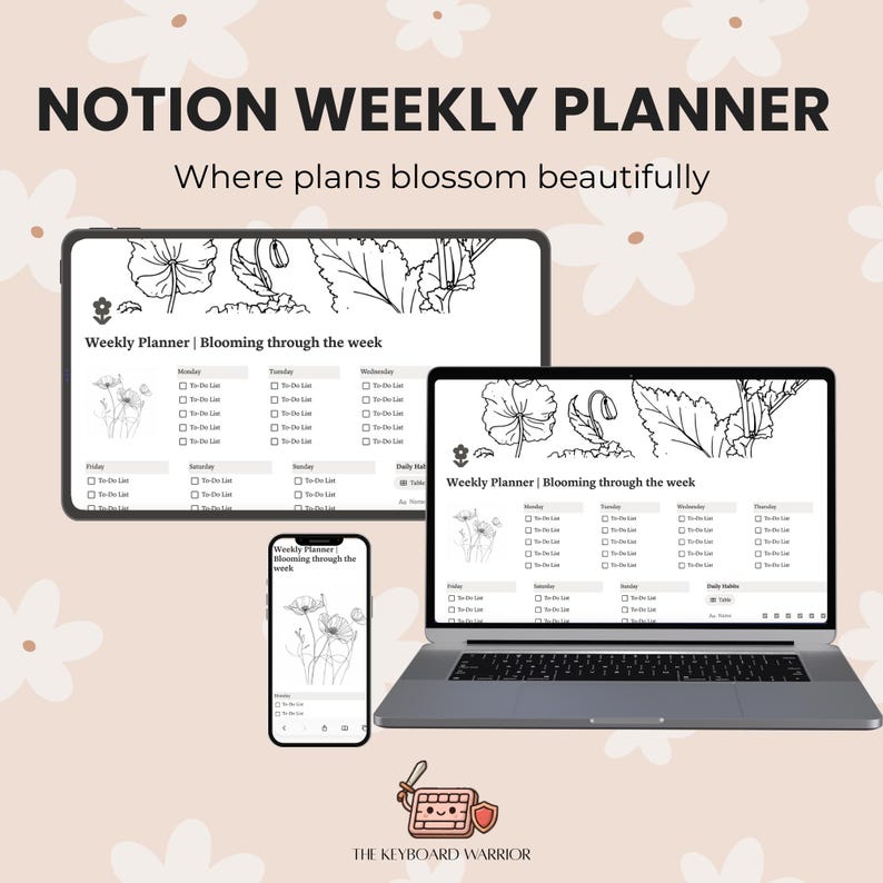 Notion Template - Weekly Planner - Etsy