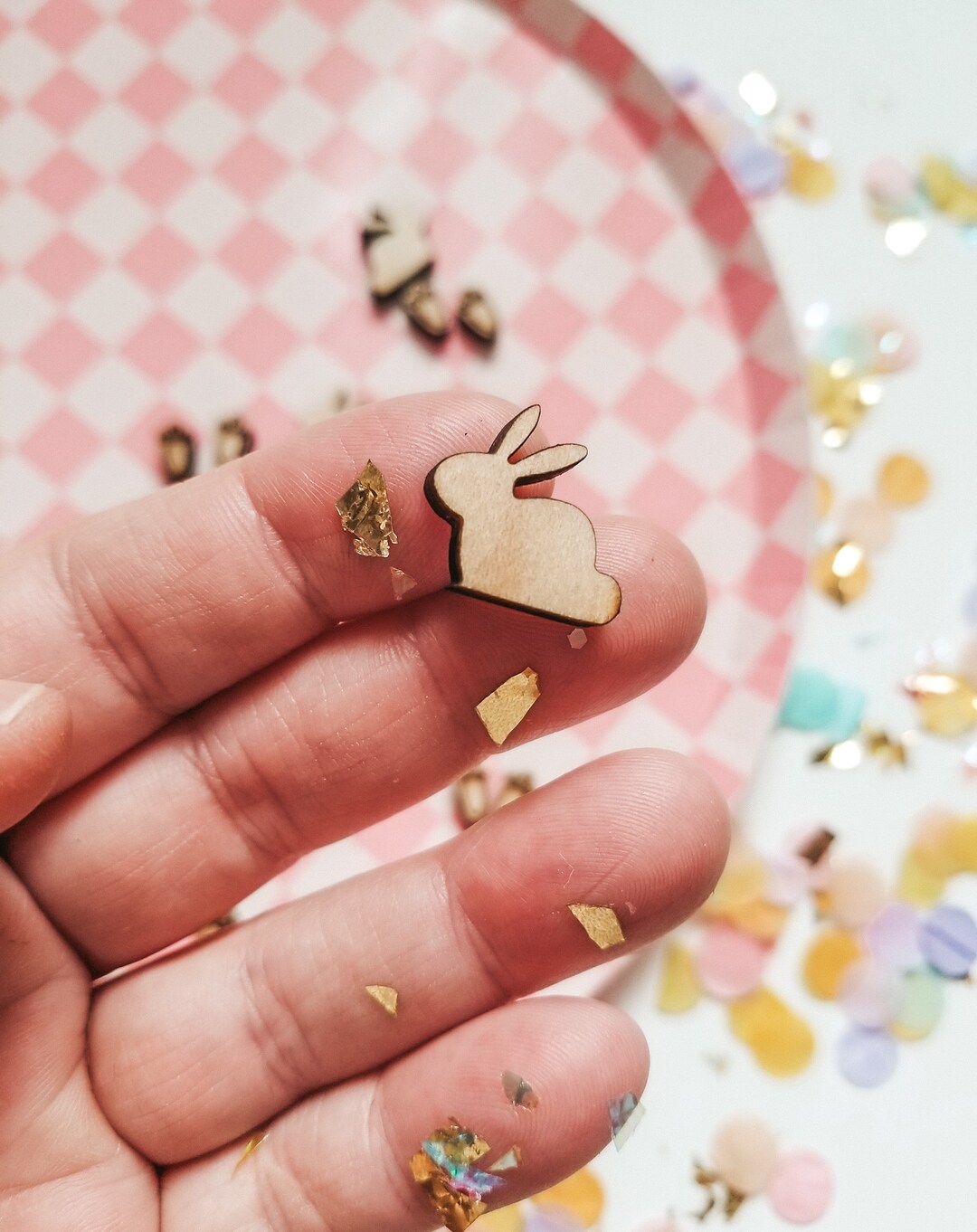 Bunny Table Scatter, Easter Table Décor, Wood Confetti, Mini Easter ...