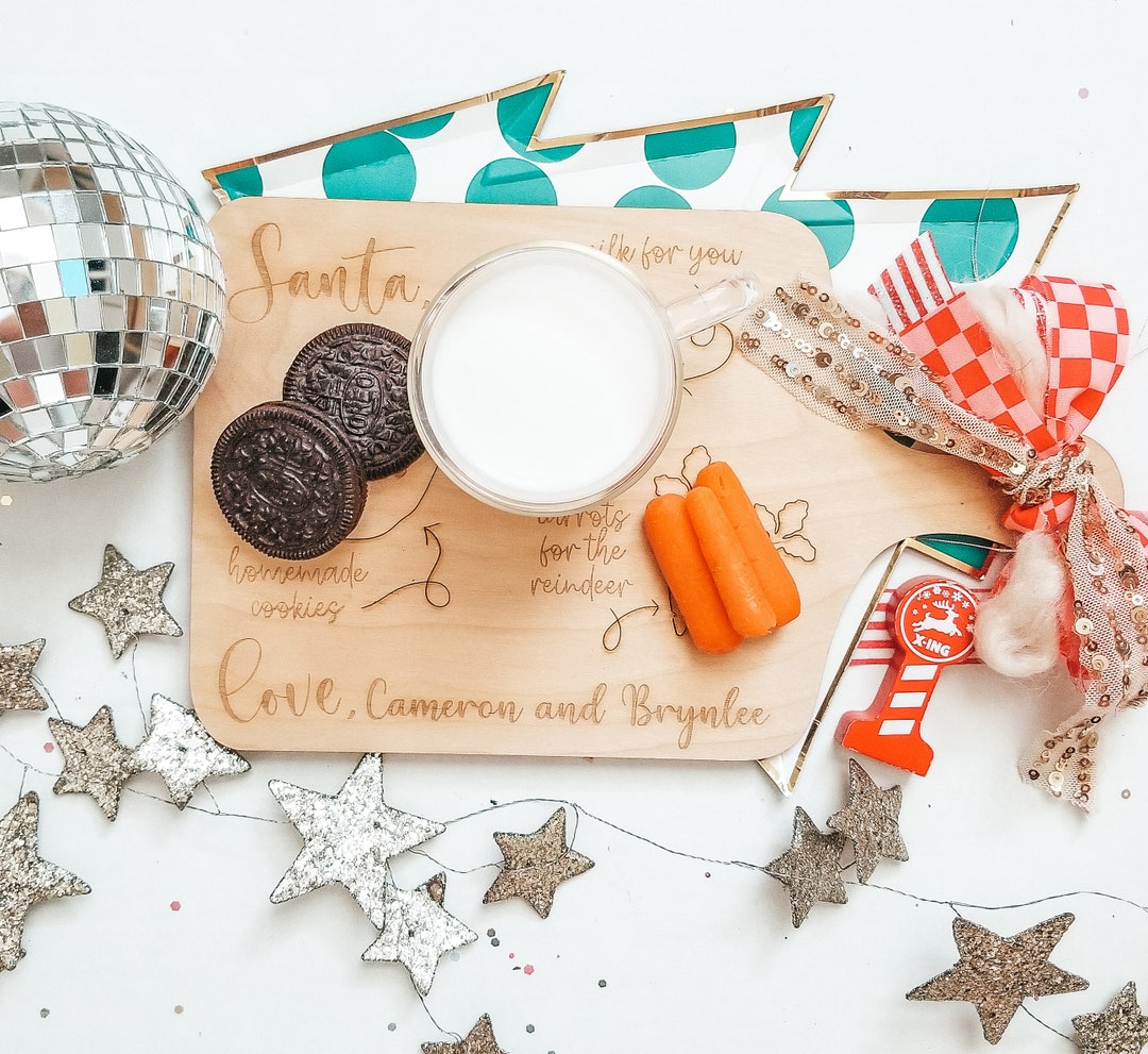 Night Before Christmas Milk and Cookie Board for Santa, Personalized ...