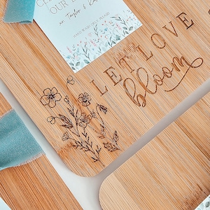 Let Love Bloom Cutting Board, Mini Charcuterie Board, Wedding Favor ...