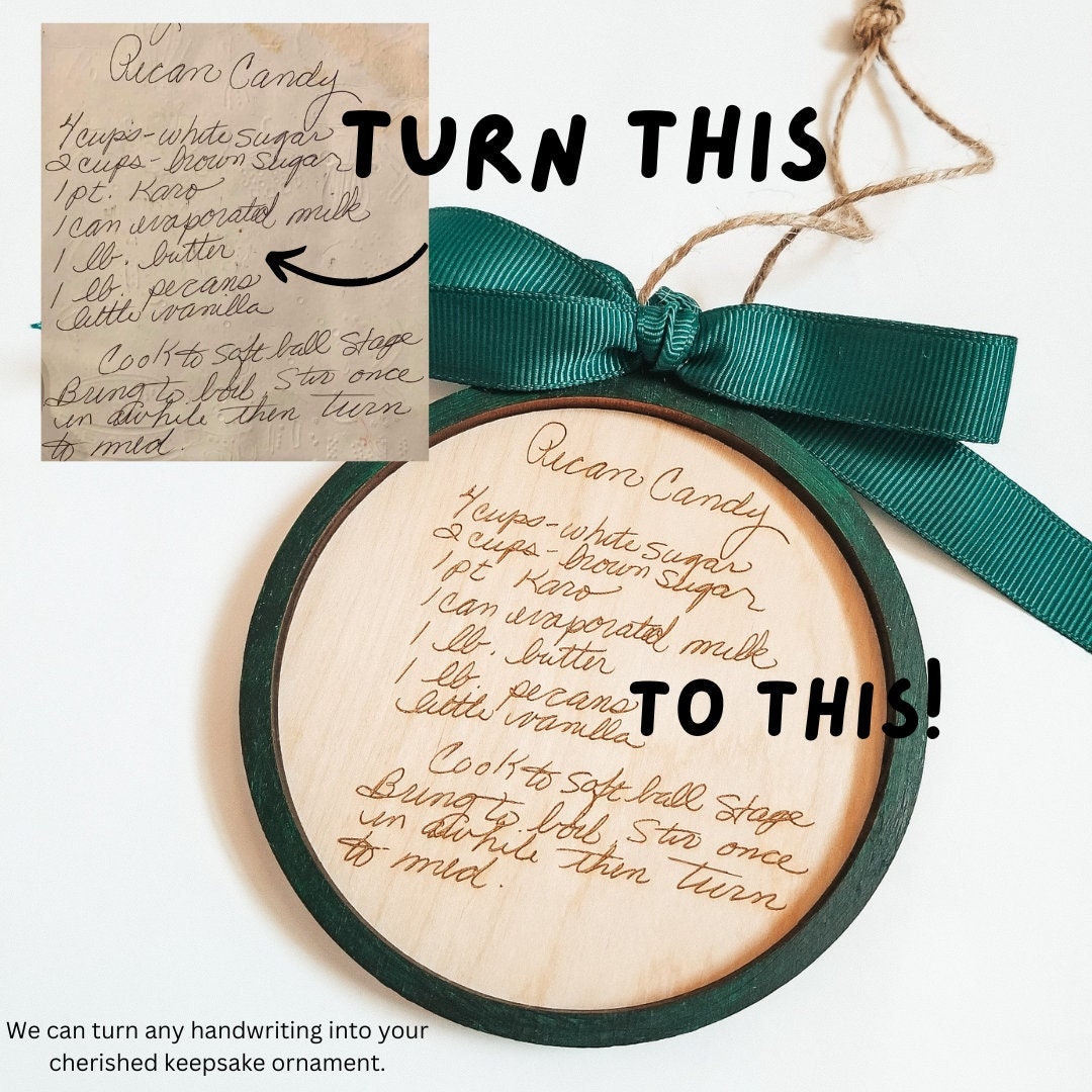 Handwriting Ornament, Recipe Ornament, Loved Ones Handwriting Gift ...