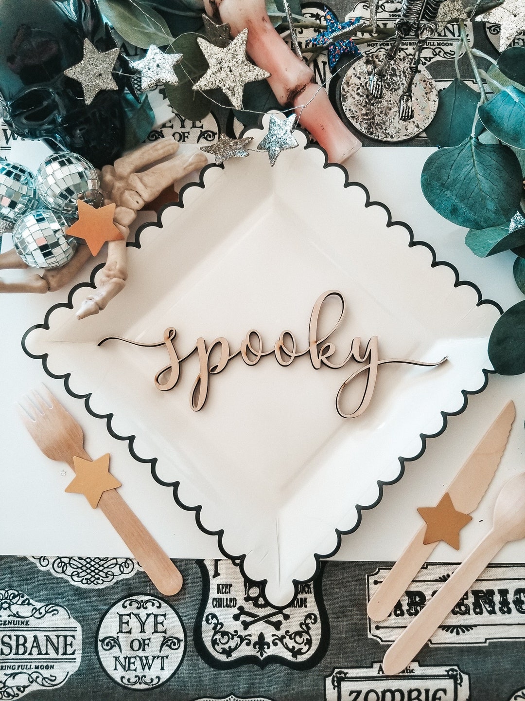 Large Wood Name Cutouts, 9 Inch Plate Setting, Place Setting Name ...