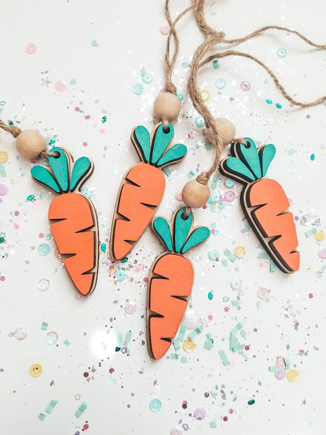 Carrot Tags, Carrot Easter Tags, SET of 4 Carrot Tags, 3D Easter Carrot ...