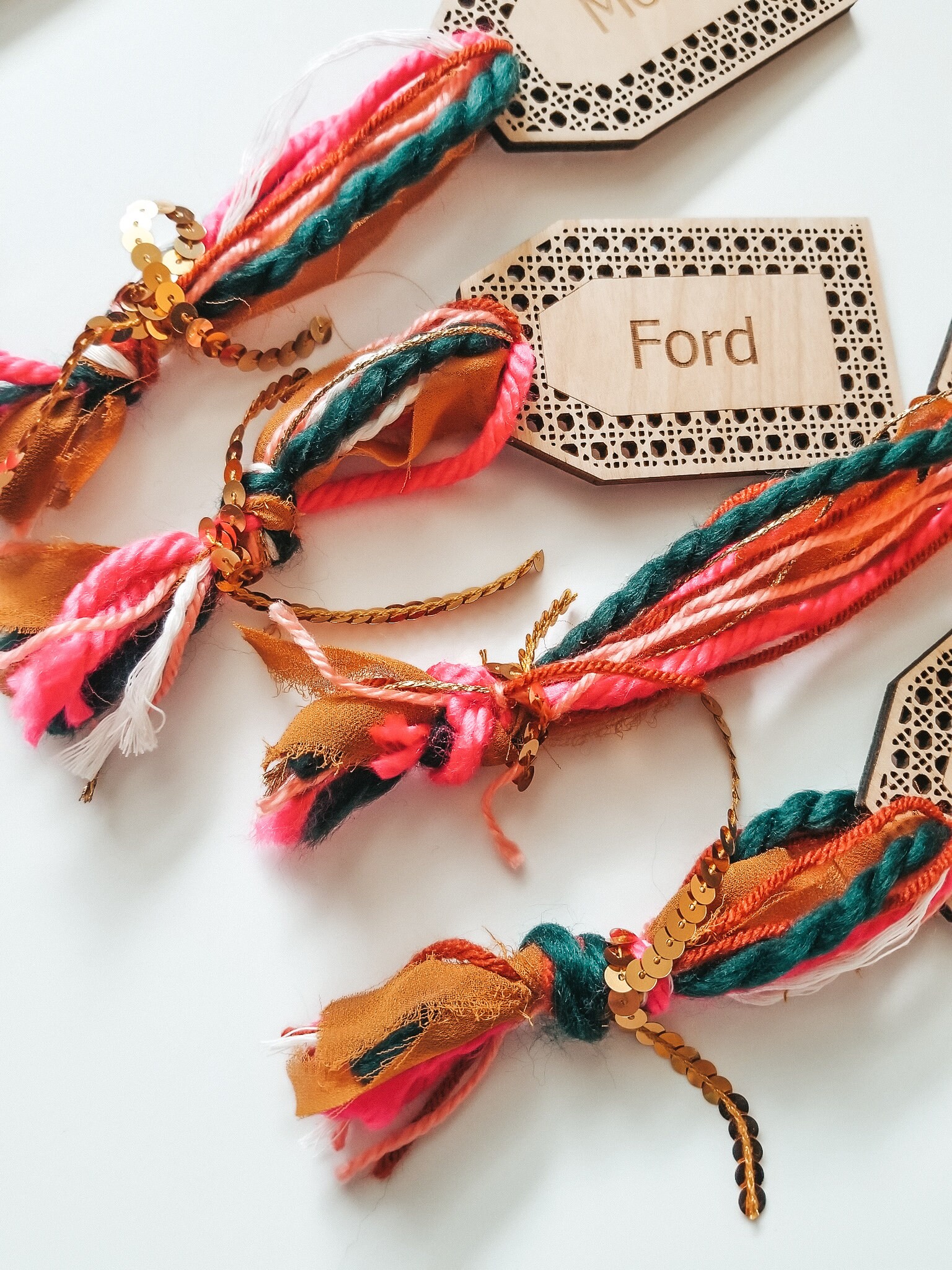 Personalized Cane Tag SET OF ONE With Jewel Toned Ribbon, Personalized ...