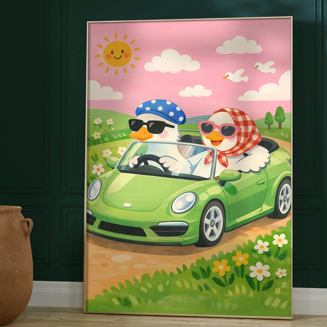 Goose Car Ride Art Print, Whimsical Nursery Decor (digital Download) - Etsy
